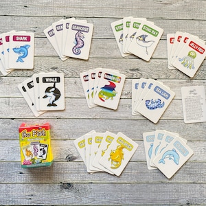 36 Mini Cards, Go Fish, Memory Game, Card Game, Funny Sea Animals ...
