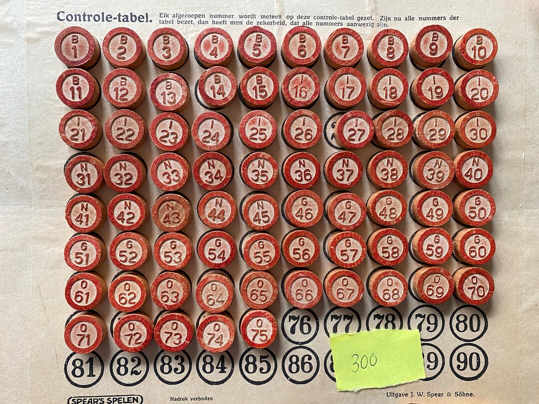Set of 75, Vintage, Wooden, Bingo Numbers, Tombola Game, Lotto Tiles ...