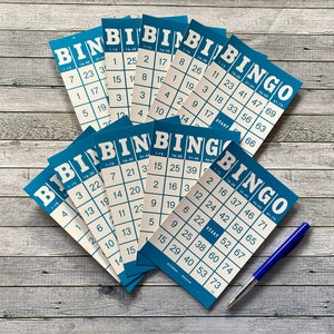 Bingo Game Cards Vintage. Retro Bingo Cards, Vintage Set of 10 Bingo ...