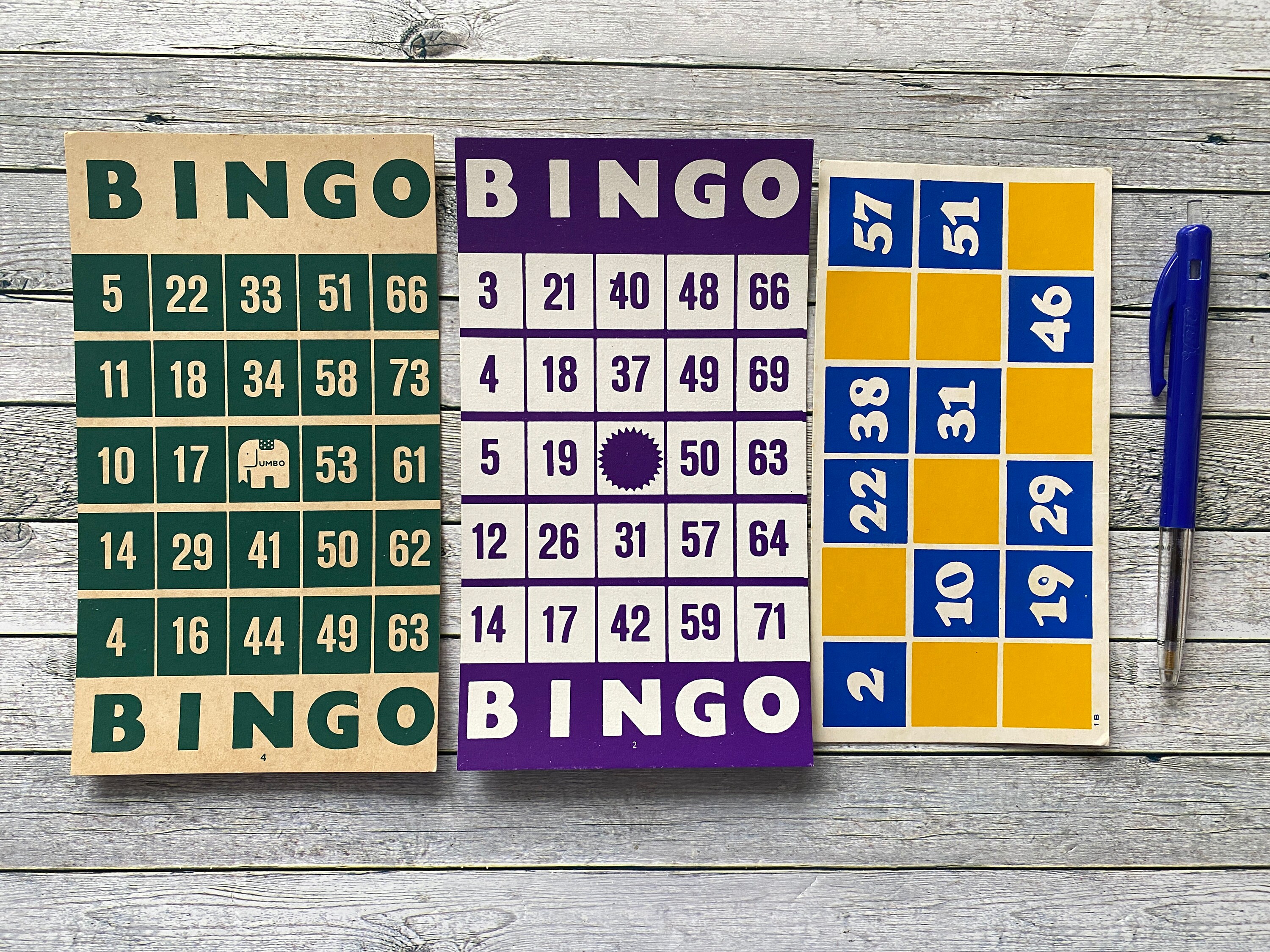 Bingo Game Cards Vintage. Retro Bingo Cards Vintage Set of 12 - Etsy