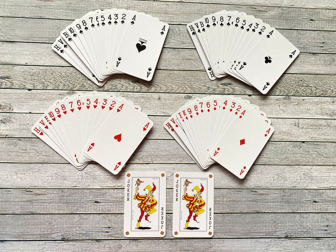 52 Vintage, Playing Cards, Game, Colourful Cards. Complete Set of ...