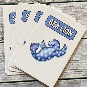 36 Mini Cards, Go Fish, Memory Game, Card Game, Funny Sea Animals ...