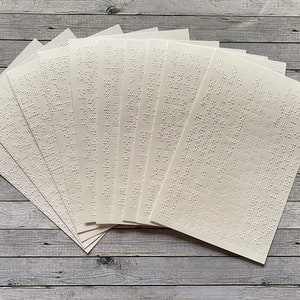 Braille Paper, Ephemera, Set of 10 Sheets of About A5 Size. Mixed Media ...