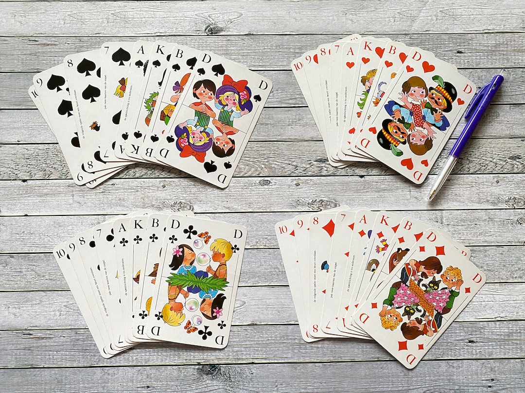 32 Vintage, Themed, Game, Cards. Complete Set of Playing Cards. Dutch ...