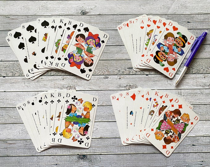 32 Vintage, Themed, Game, Cards. Complete Set of Playing Cards. Dutch ...