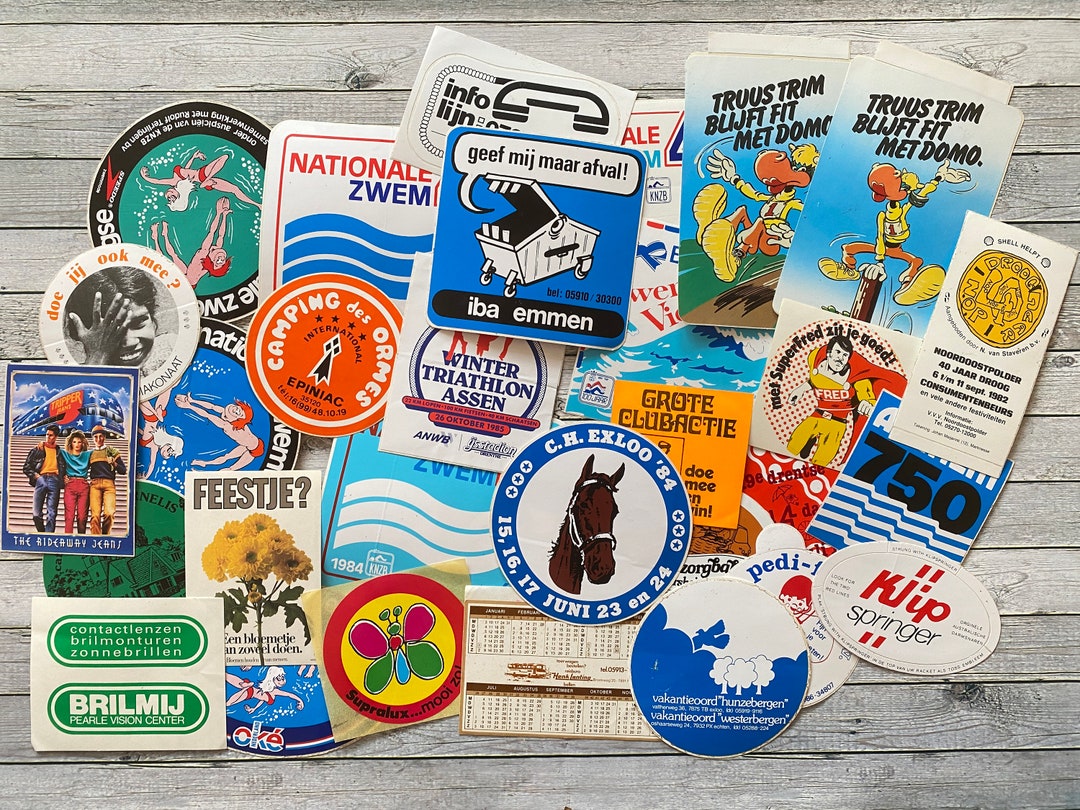 25, Vintage Dutch Stickers. These Are From the '70's and '80's, Sticker ...