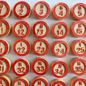 Set of 75, Vintage, Wooden, Bingo Numbers, Tombola Game, Lotto Tiles ...