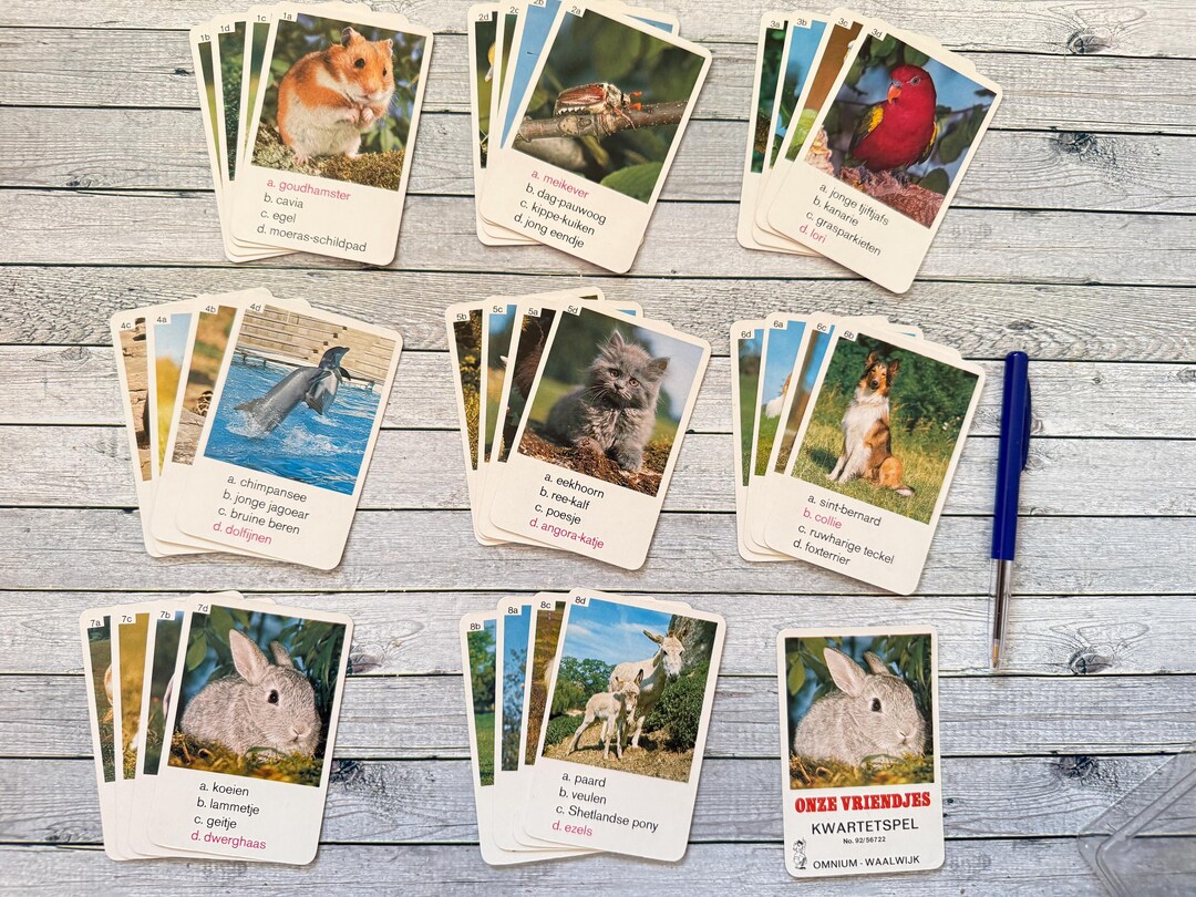 32 Cards, Vintage, Quartet Game. It Has a Wildlife Theme. All Pictures ...