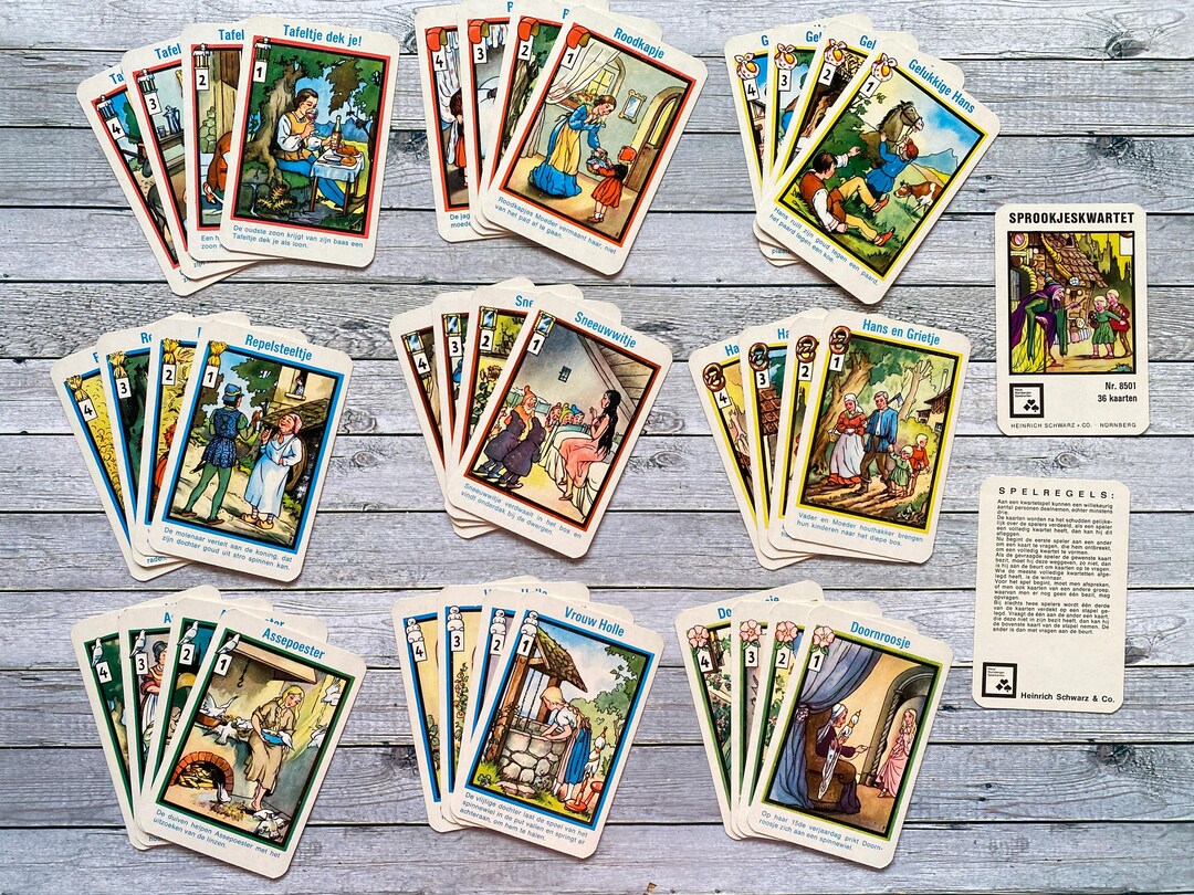 36 Vintage, Fairytale Themed, Vintage Card Game. Complete Set of ...