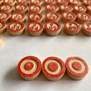Set of 75, Vintage, Wooden, Bingo Numbers, Tombola Game, Lotto Tiles ...