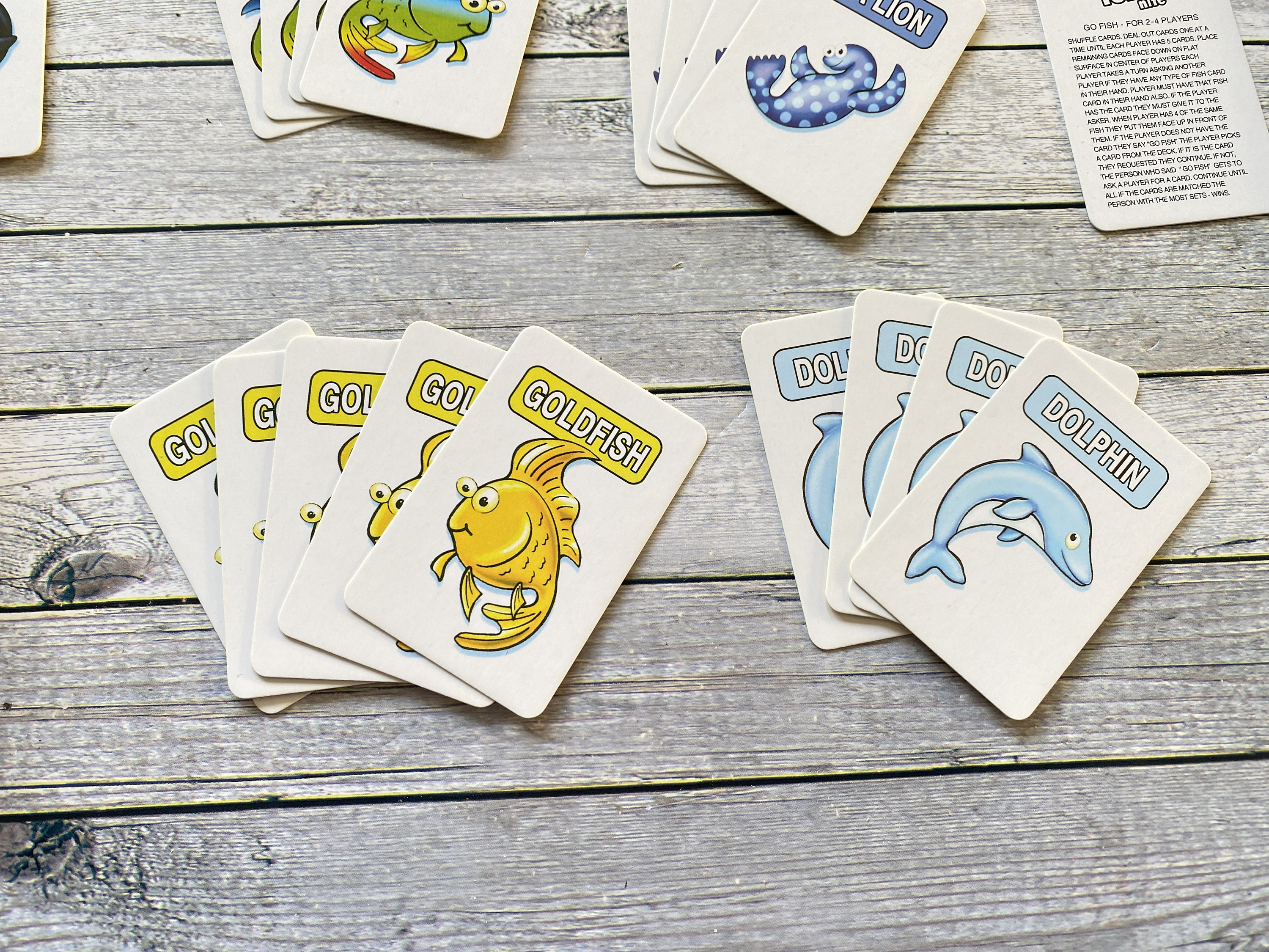 36 Mini Cards Go Fish Memory Game Card Game,sea Animals - Etsy