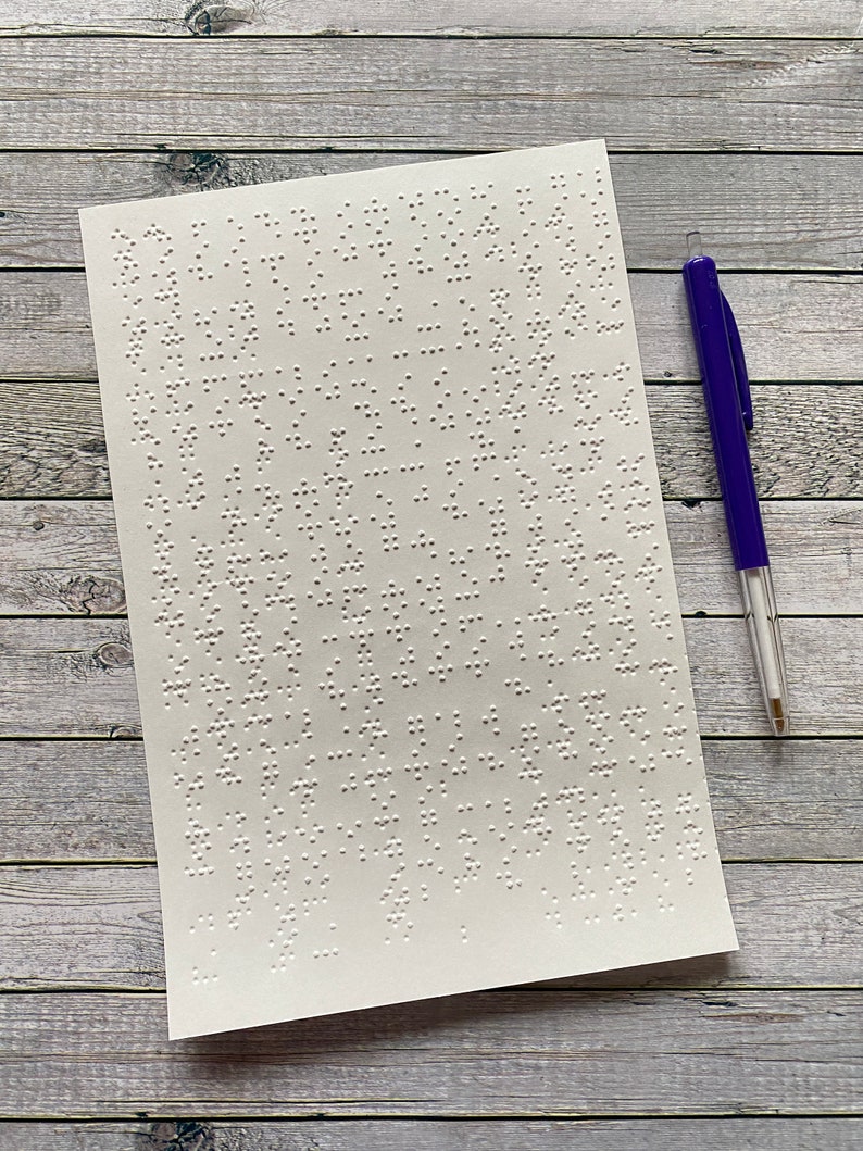 Braille Paper Ephemera Set of 10 Sheets of About A5 Size. - Etsy