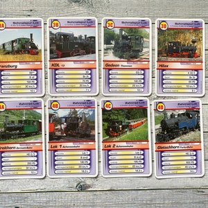 Complete, Vintage, Playing Card, Trains, Locomotives, 32 Cards, Old ...