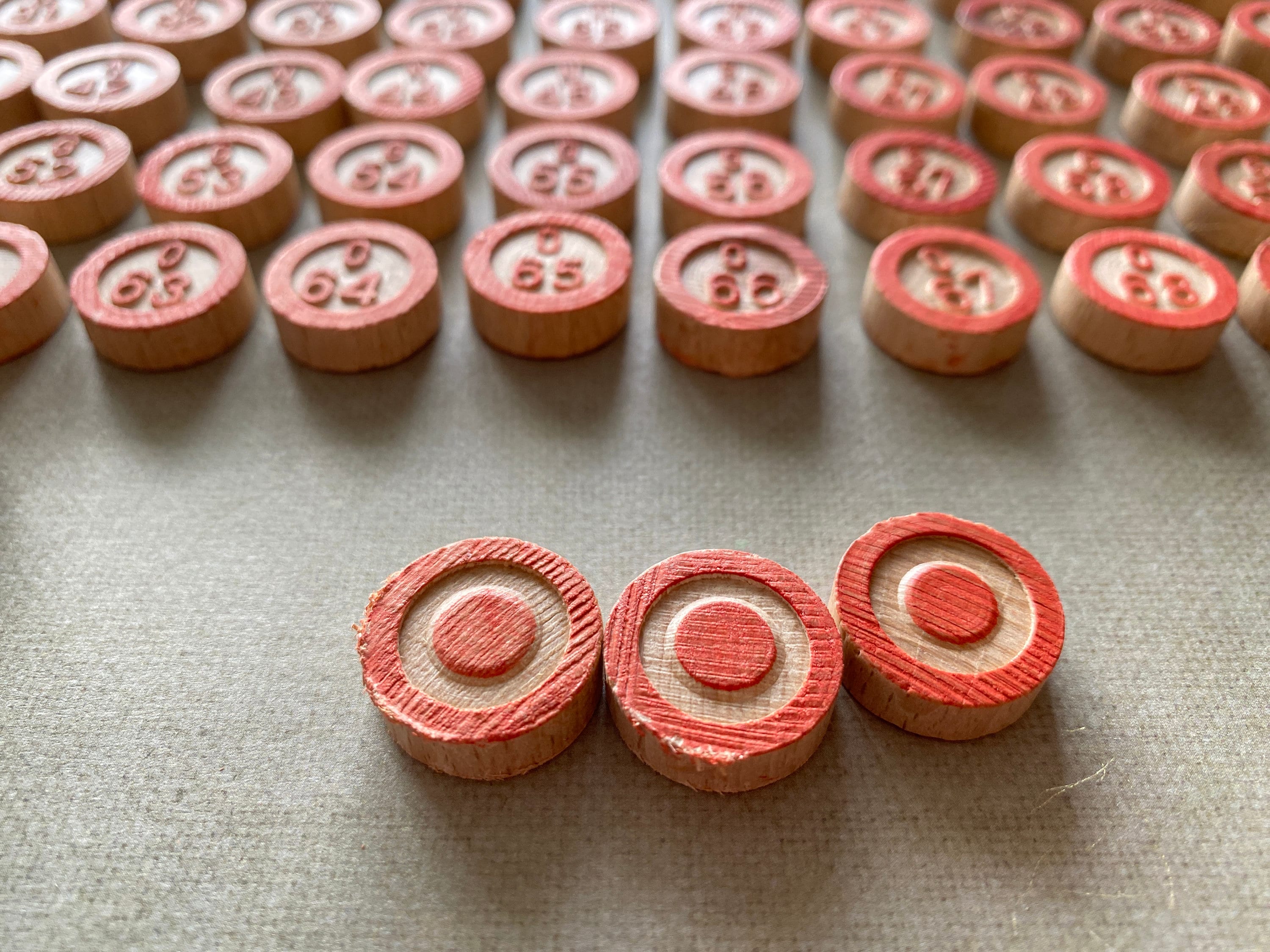 Set of 75, Vintage, Wooden, Bingo Numbers, Tombola Game Lotto Tiles ...