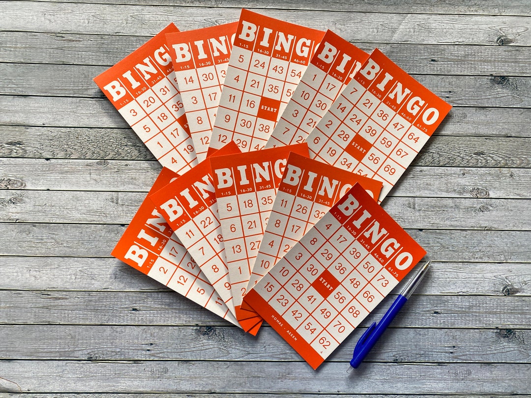 10 Bingo Game Cards Vintage. Retro Bingo Cards Vintage Set of 10 Bingo ...