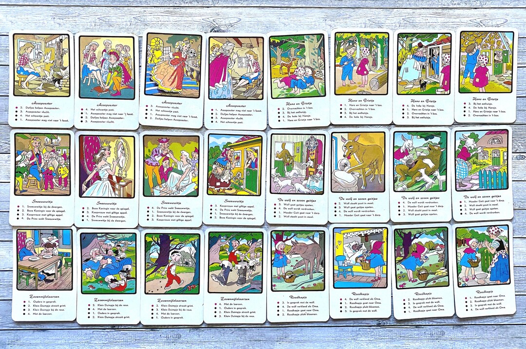 24 Vintage, Fairytale Themed, Vintage Card Game. Complete Set of ...