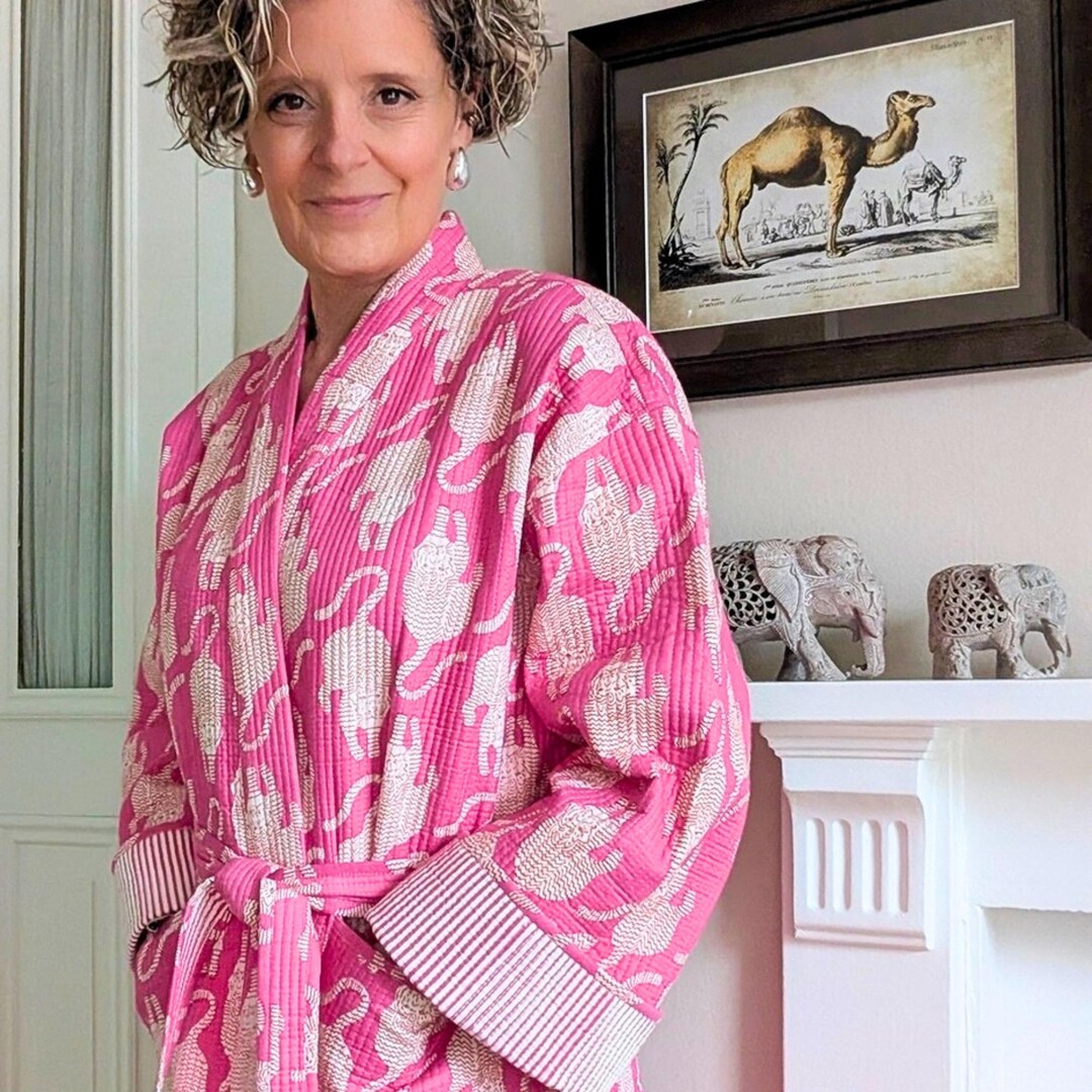 Luxury Quilted Dressing Gown | Quilted Robe | Cosy Loungewear | Hand ...