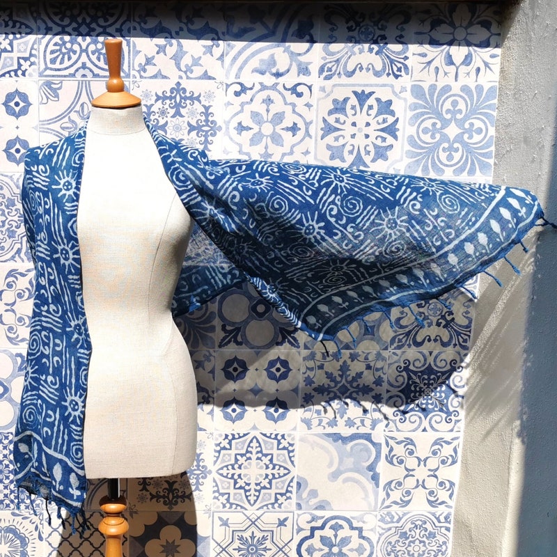 Indigo Blue Scarf - Etsy