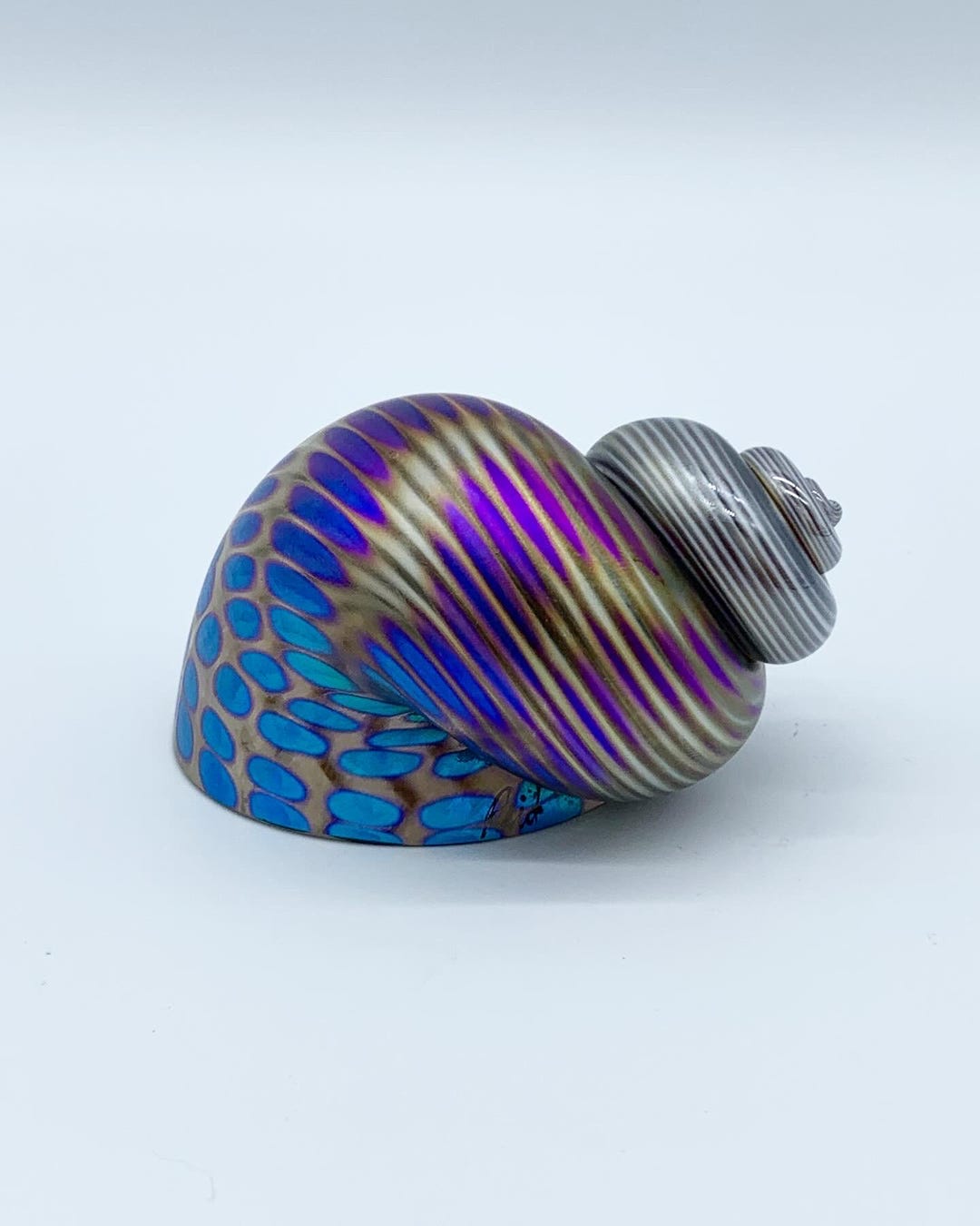 Michael Reid Signed Studio Art Glass Iridescent and Swirl Escargot Sea ...