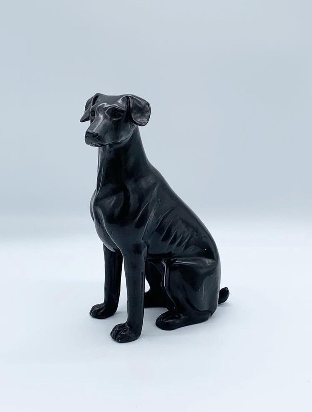 Bronze Metal Sitting Greyhound Whippet Dog Figurine Sculpture – Elegant ...