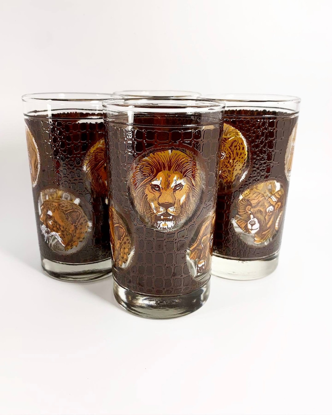 Libbey Glass Highball Glasses: African Safari Animals, Set of 4 - Etsy