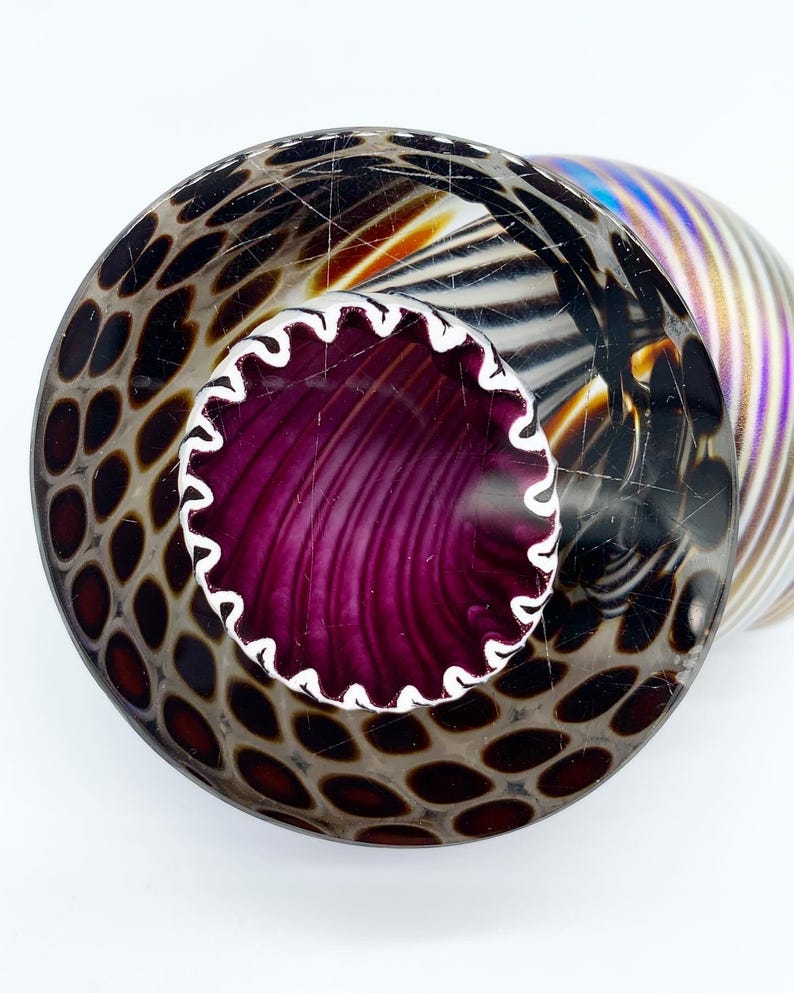 Michael Reid Signed Studio Art Glass Iridescent and Swirl Escargot Sea ...