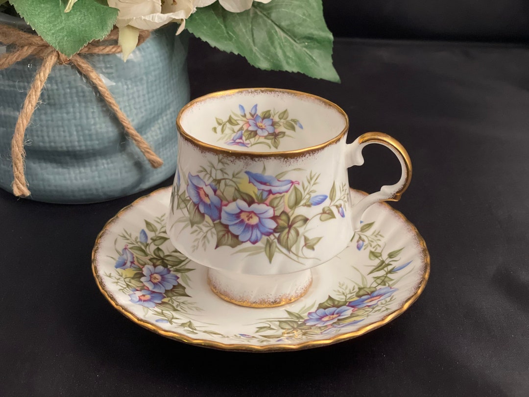Elizabethan Blue Flower With Gilding Teacup and Saucer - Etsy