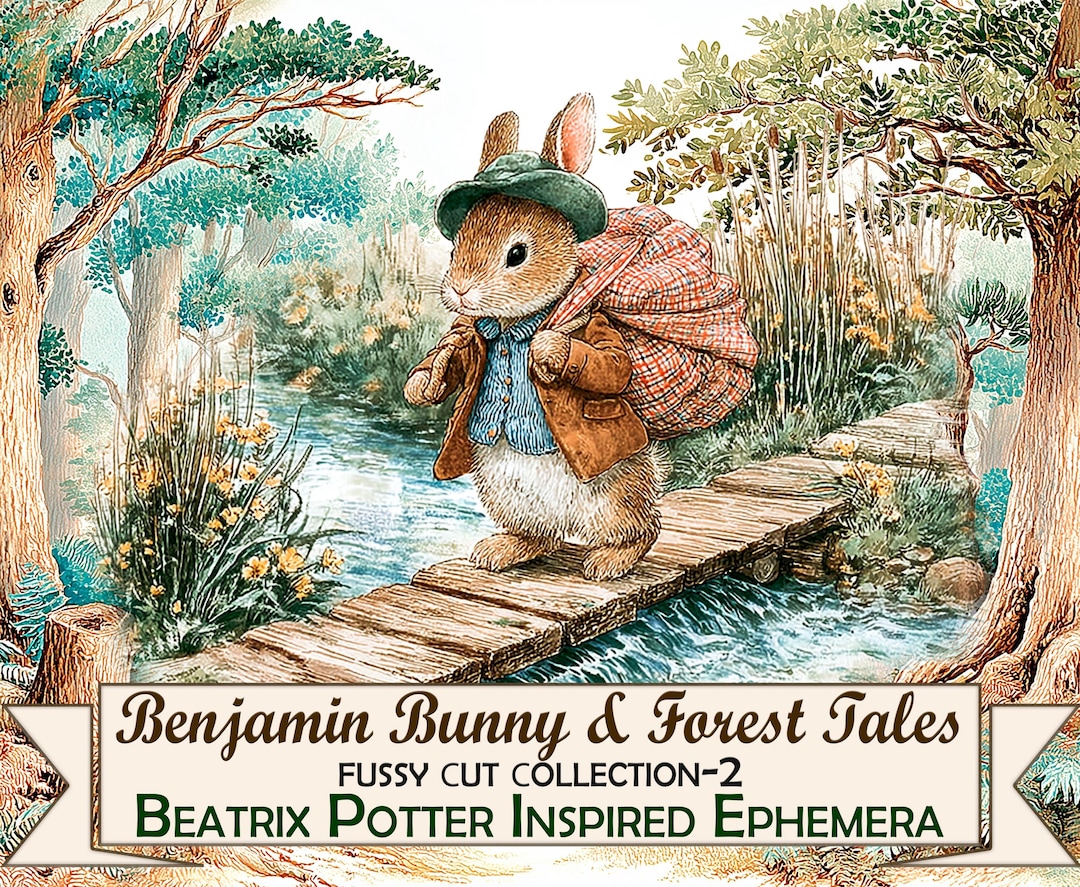 Beatrix Potter Inspired Ephemera: Benjamin Bunny & Forest Tales Fussy ...