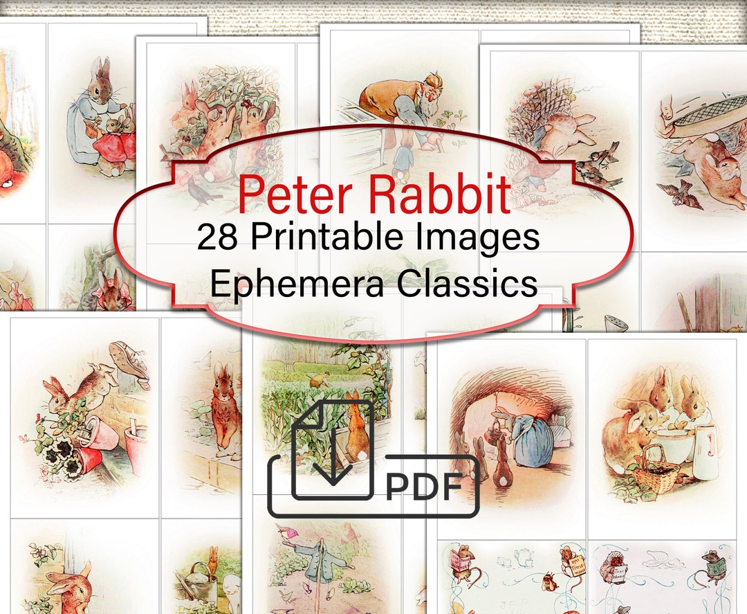 Peter Rabbit 28 Vintage Art Printable Ephemera Pack Classics - Etsy