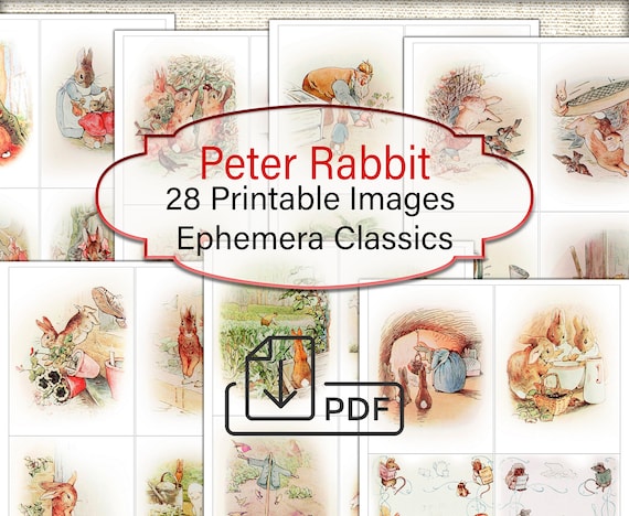 Peter Rabbit 28 Vintage Art Printable Ephemera Pack Classics | Etsy