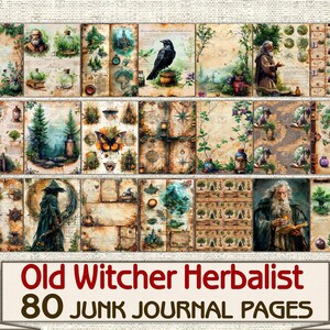 Old Witcher Herbalist Junk Journal Pages, Digital Scrapbook Paper ...