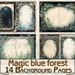 Magic Blue Forest Blank Background Junk Journal Pages,background ...