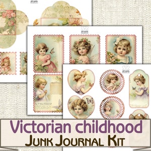 Victorian Children Journal Pages,printable Childhood Junk Journal Kit ...