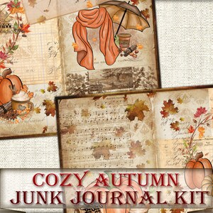 Cozy Autumn Junk Journal Collage Pages,digital Kit Picture Collage,fall ...