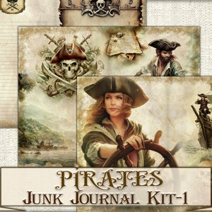 Vintage Pirates Junk Journal Watercolor Kit-1 Printablepirate - Etsy