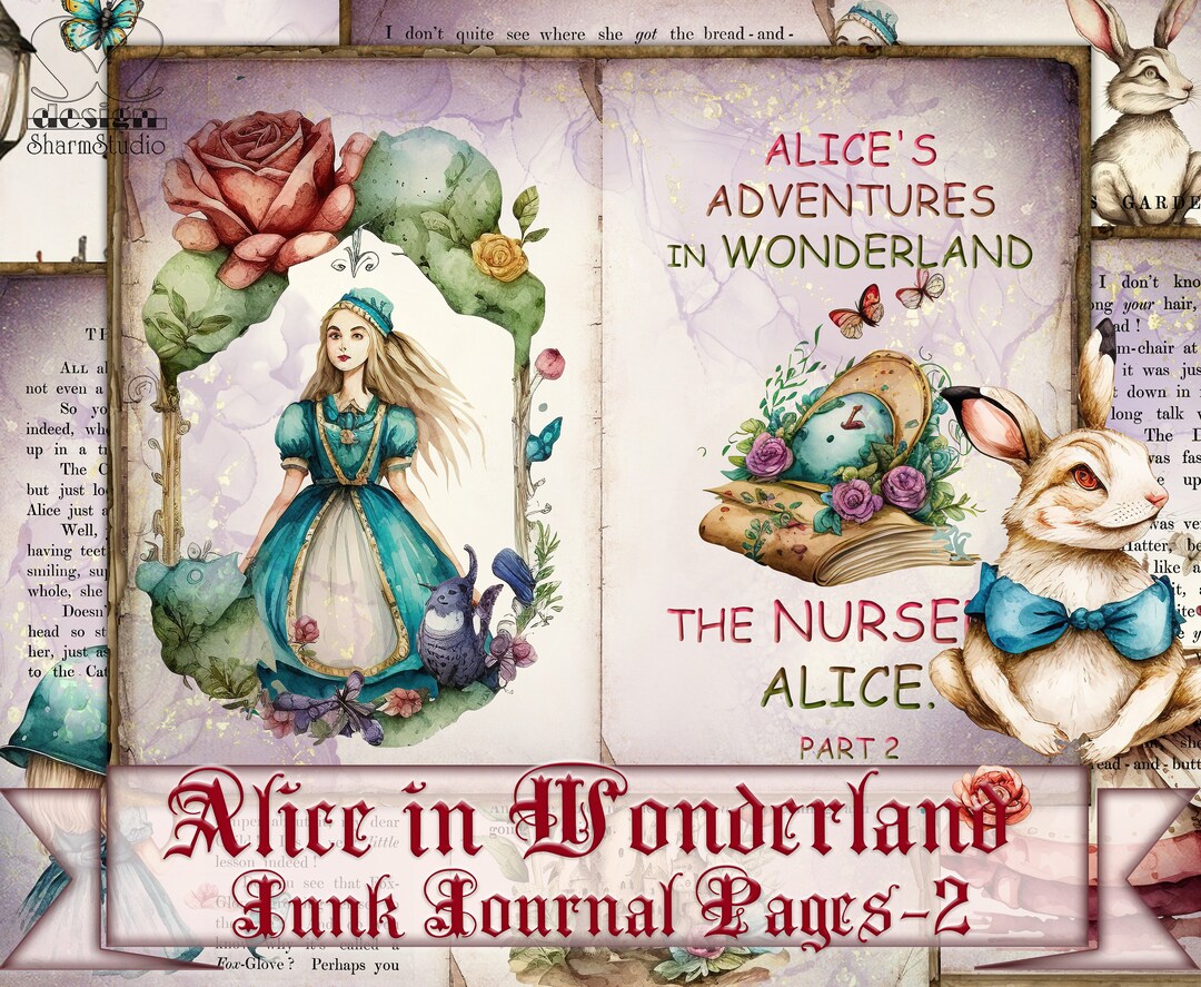 Digital Fairy Tale Kit Junk Journals Page Printables Alice in ...