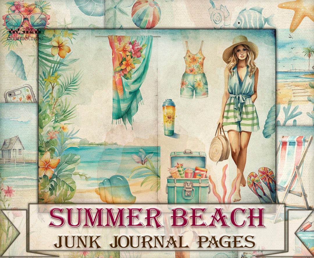 Summer Beach Junk Journal Pages Printables,vacation Papers - Etsy