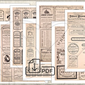 230 Vintage Apothecary Printable Old Ephemera Labels #2 18th Century - Etsy