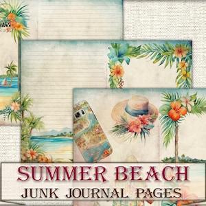 Summer Beach Junk Journal Pages Printables,vacation Papers - Etsy