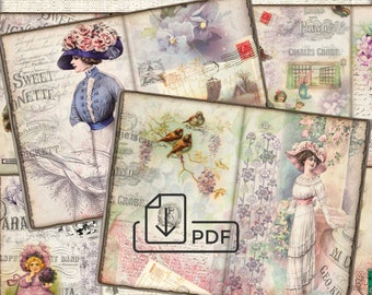 Vintage Old Letters Junk Journal Pagesfantasy Collage Digital - Etsy