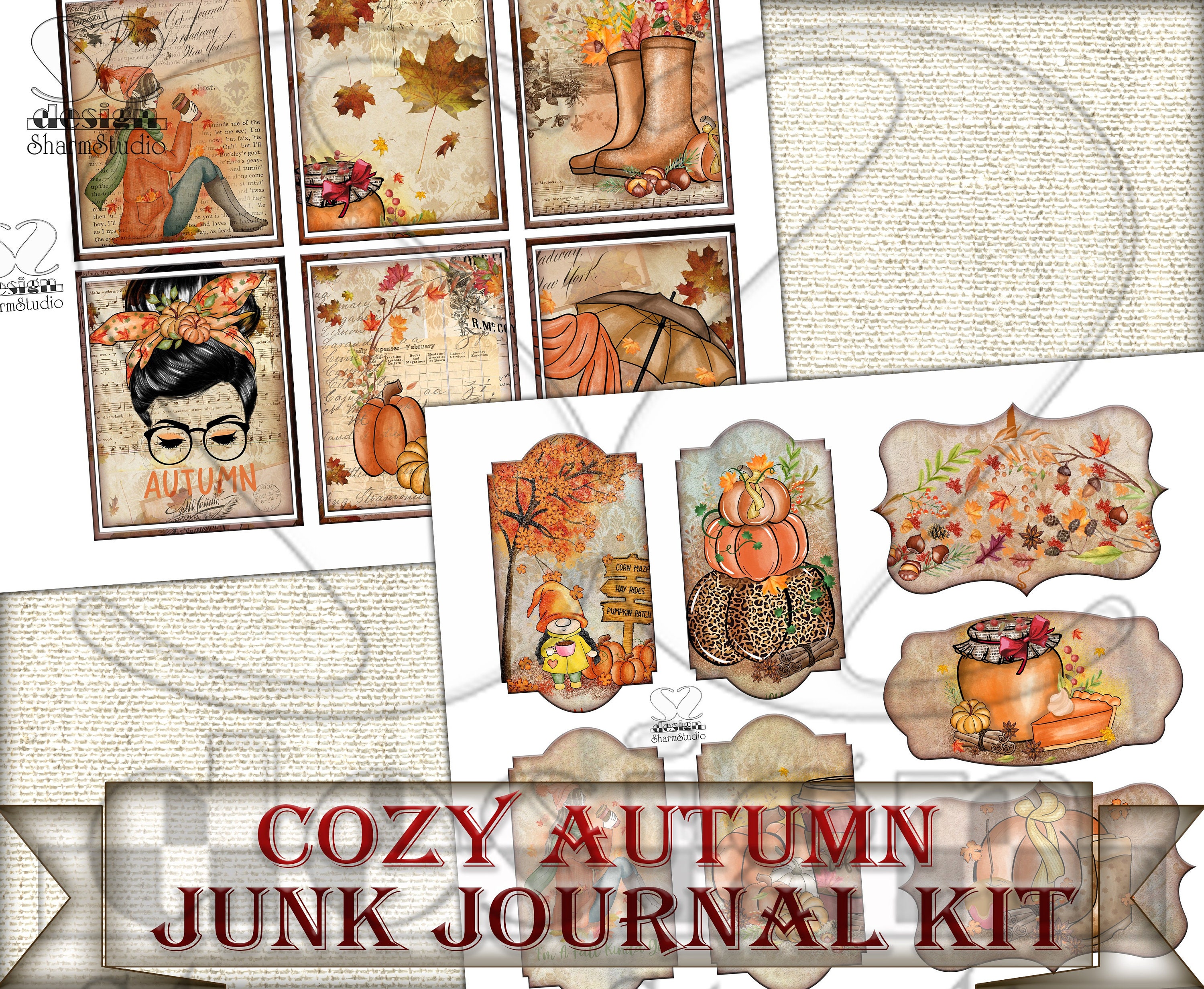 Cozy Autumn Junk Journal Collage Pagesdigital Kit Picture - Etsy