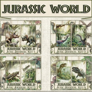 Jurassic World Junk Journal Watercolor Kit-1 Printable,dinosaurs ...