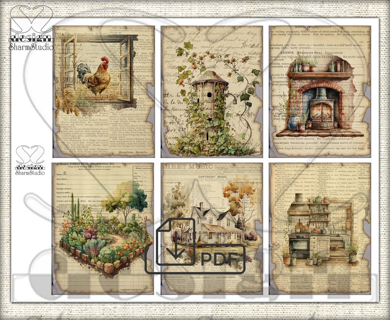 Vintage Country Life Printable Packjunk Journal Ephemera - Etsy