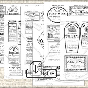 230 Vintage Apothecary Printable Old Ephemera Labels #2 18th Century - Etsy