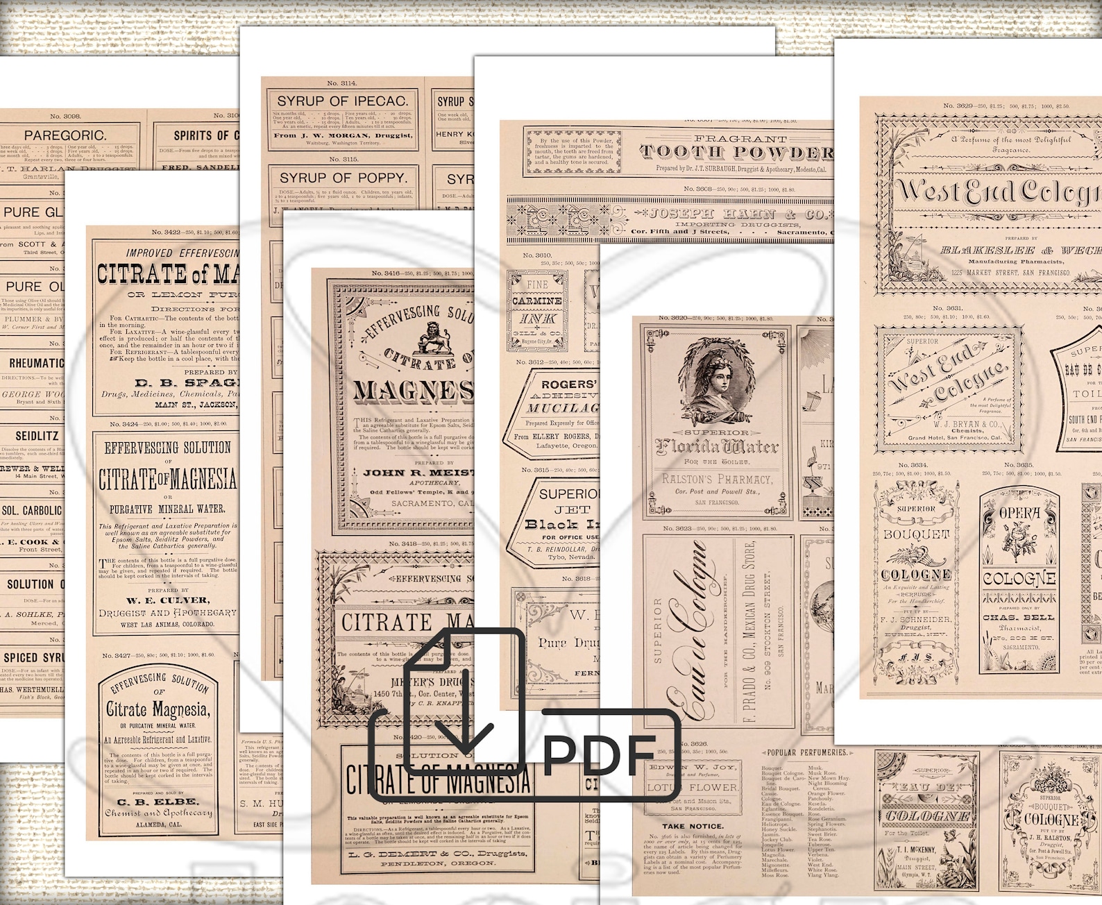 200 Vintage Apothecary Printable Old Ephemera Labels #1 18th Century - Etsy