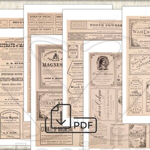 200 Vintage Apothecary Printable Old Ephemera Labels #1 18th Century - Etsy
