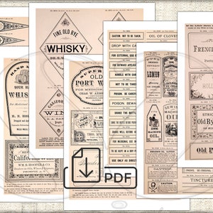 230 Vintage Apothecary Printable Old Ephemera Labels #2 18th Century - Etsy