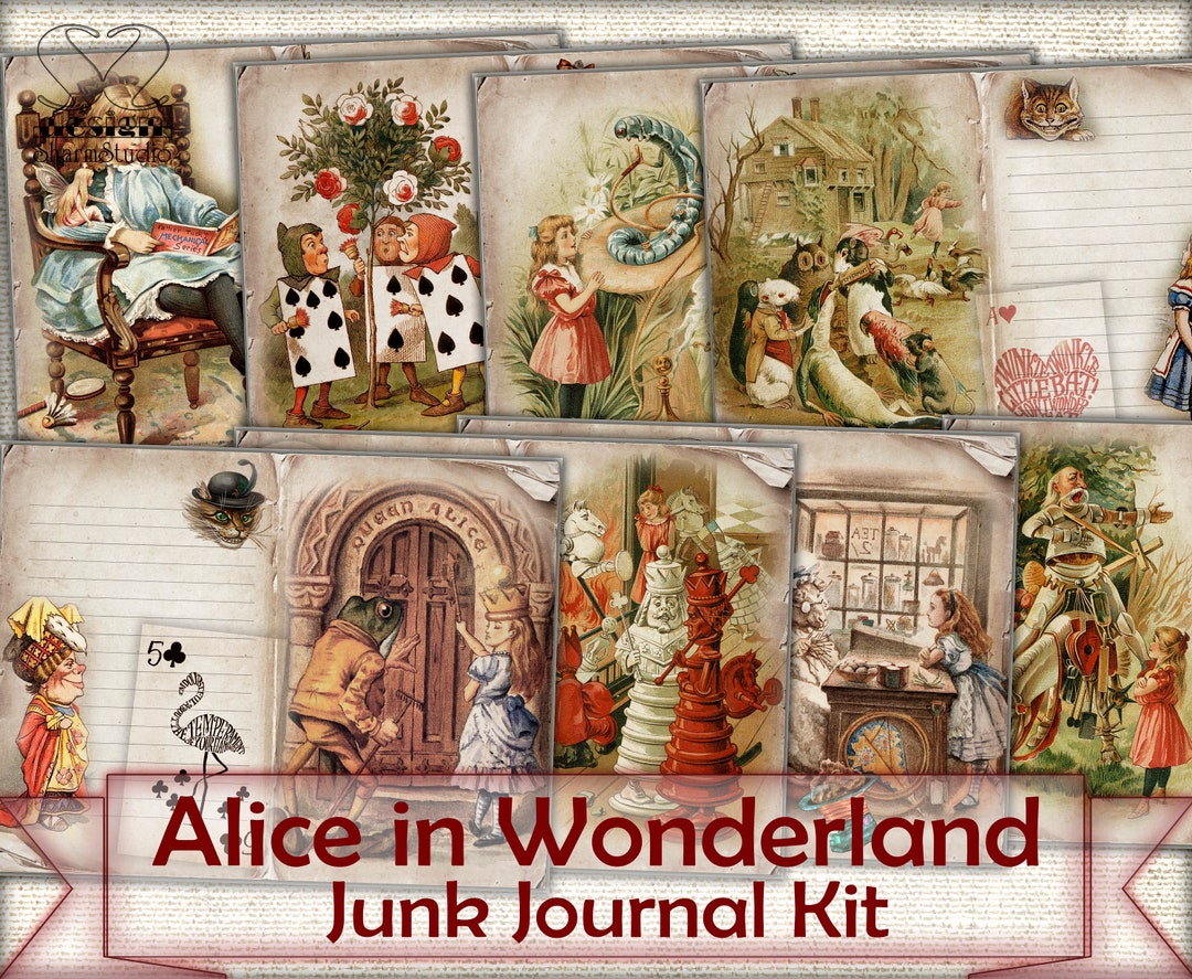 Alice in Wonderland Junk Journal Page,picture Collage,digital Sheet ...