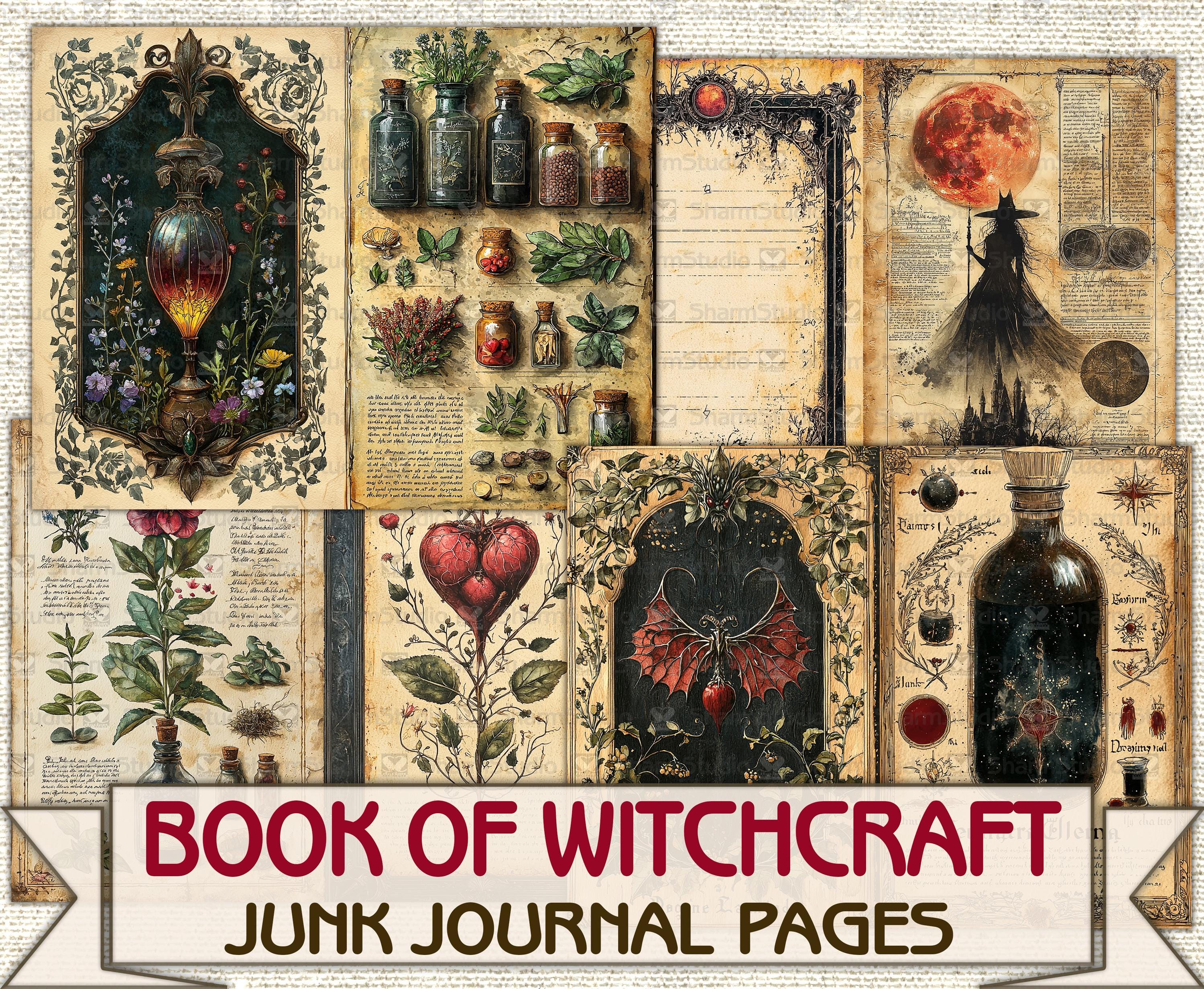 Vintage Book Witchcraft Junk Journal Pages Printable,mystic Witch ...