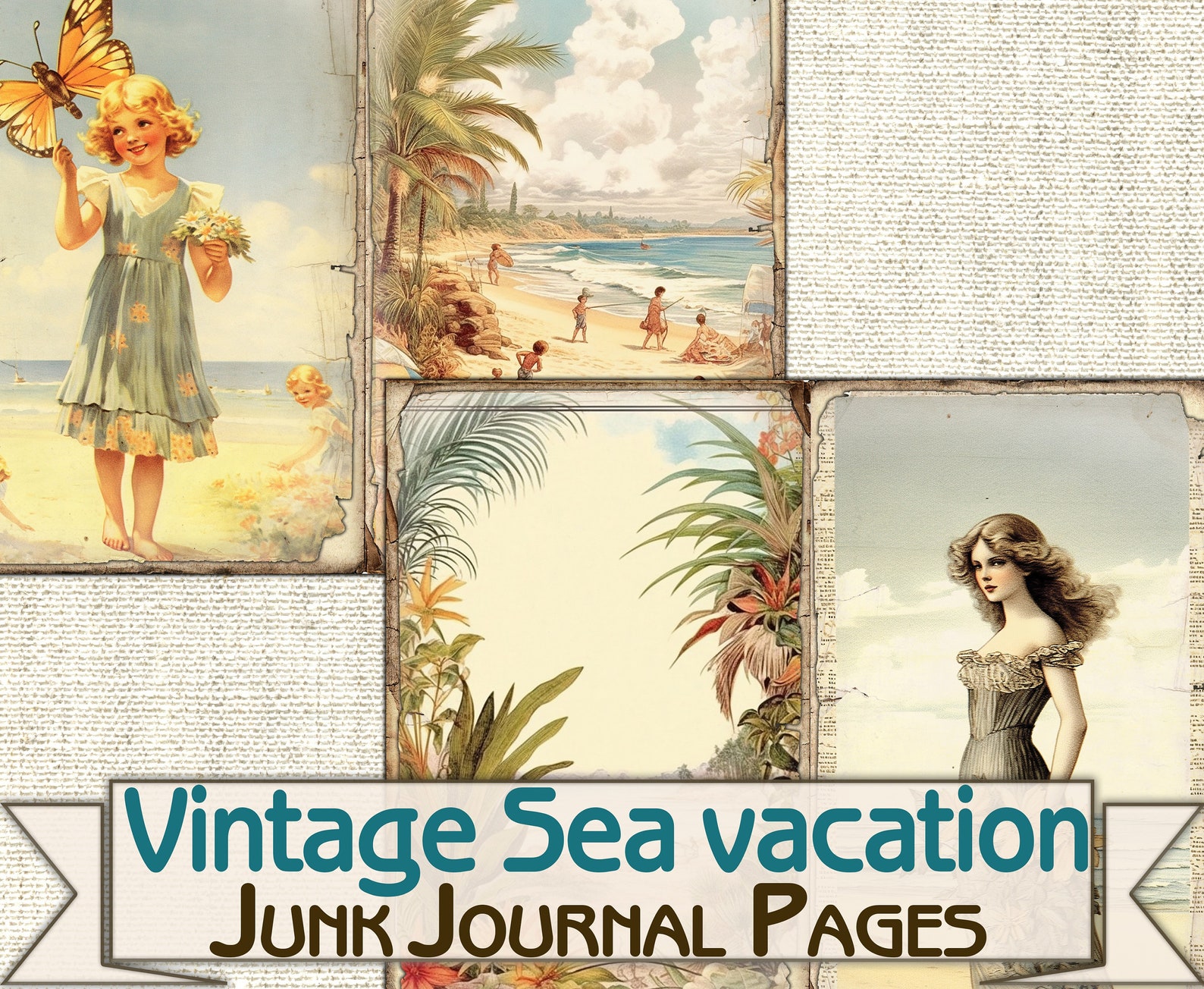 Vintage Sea Vacation Junk Journal Pages,beach Journal Printables - Etsy